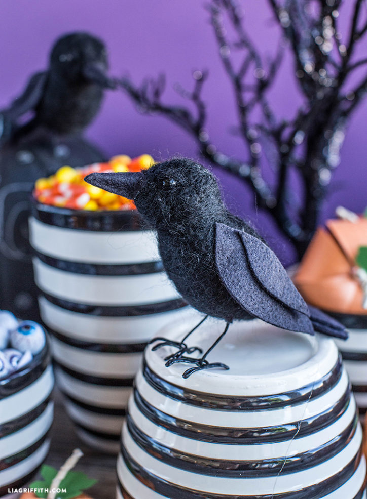 Needle Felted Raven - Lia Griffith