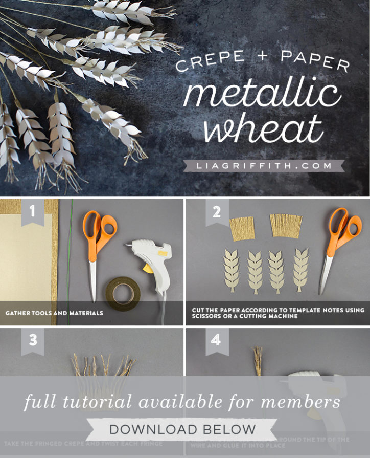 Frosted and Crepe Paper Wheat - Lia Griffith