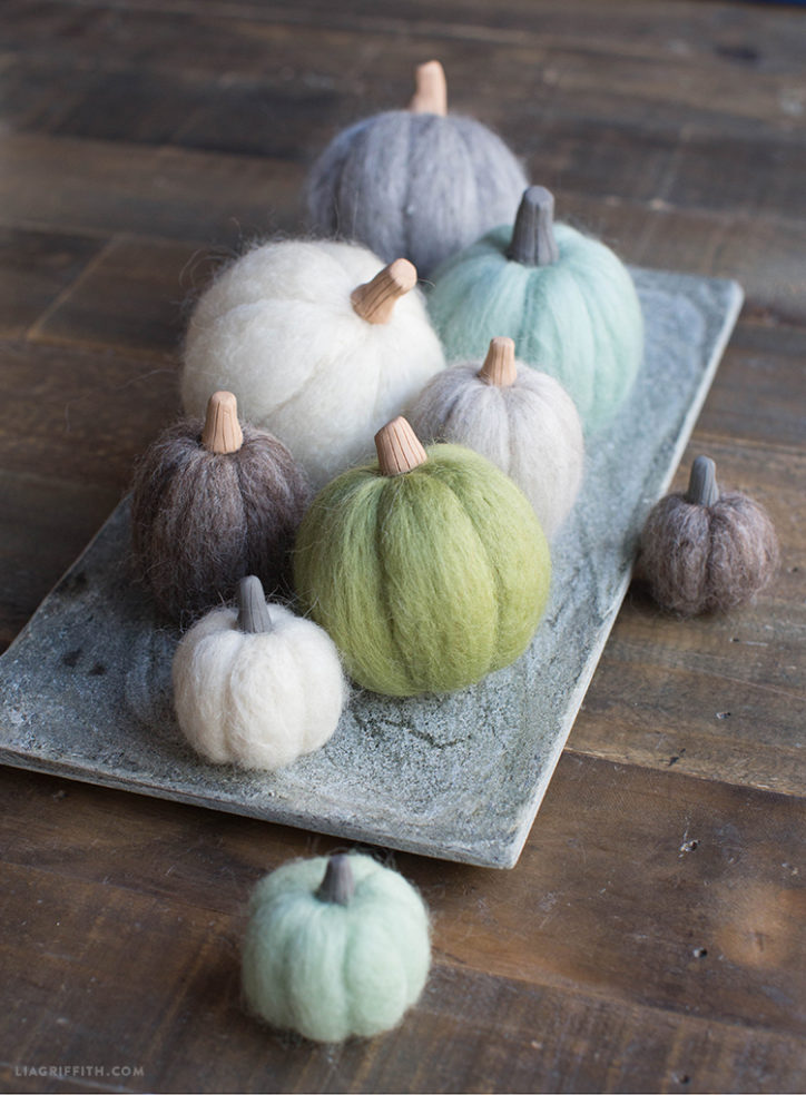 How to Make Felted Mini Pumpkins for Fall - Lia Griffith