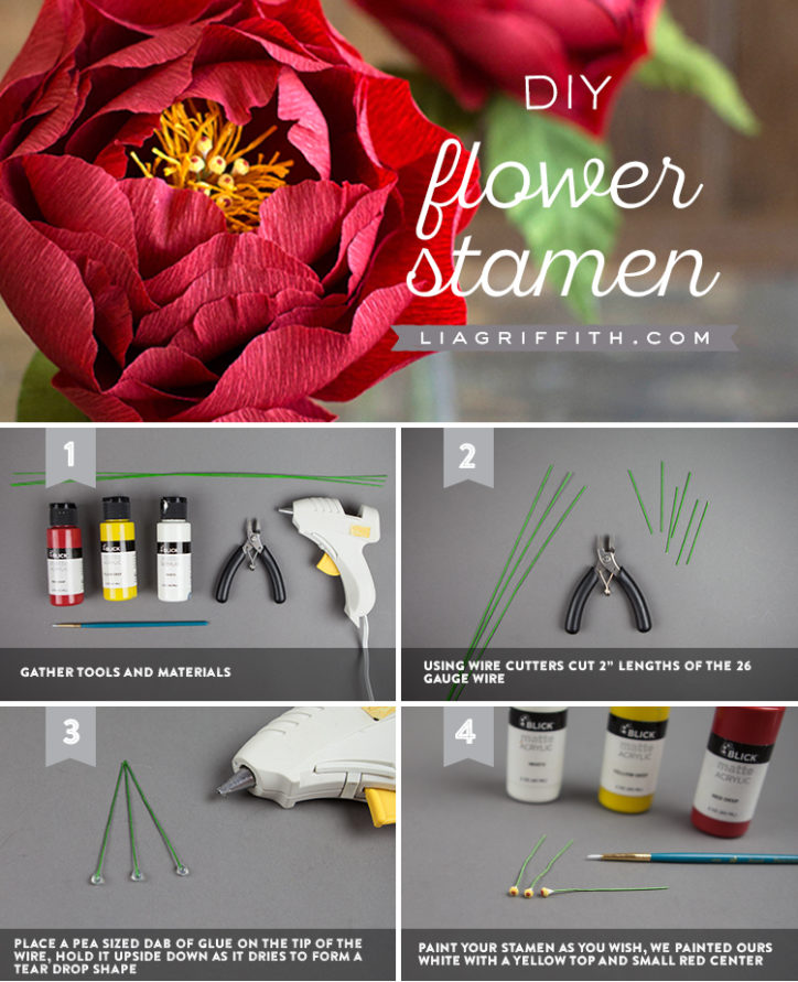 Hot Glue Flower Stamens Video Tutorial - Lia Griffith