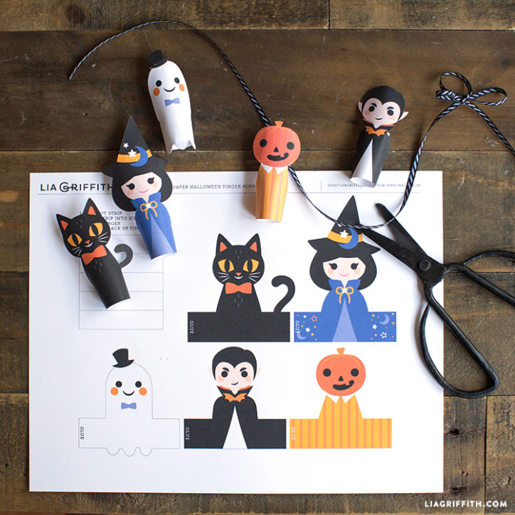 Halloween Paper Finger Puppets - Lia Griffith
