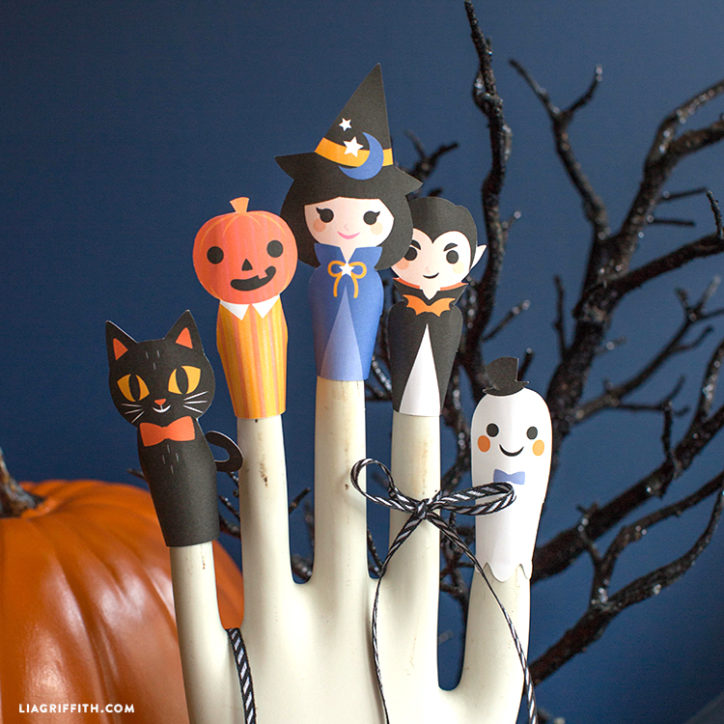 Halloween Paper Finger Puppets - Lia Griffith