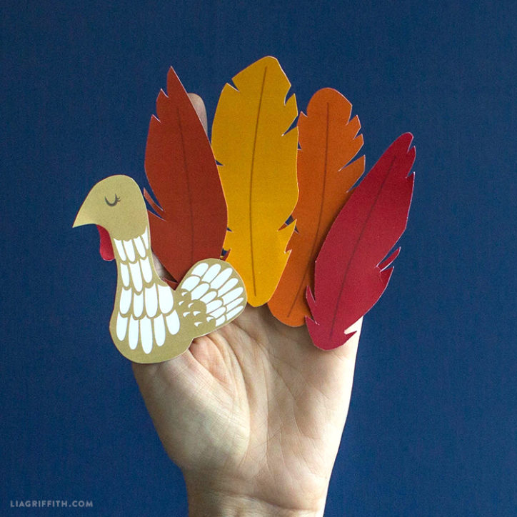 Printable Turkey Finger Puppet for Thanksgiving - Lia Griffith