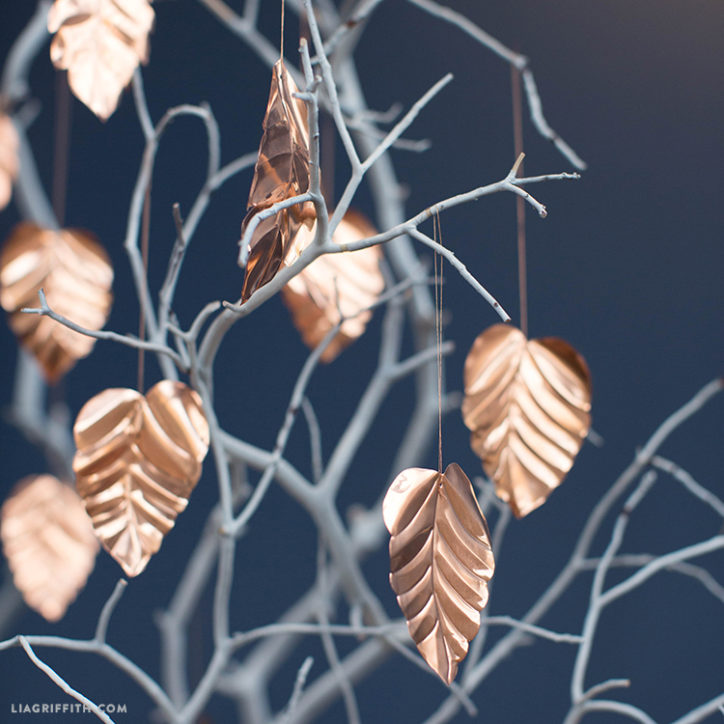 Copper Leaf Ornaments - Lia Griffith