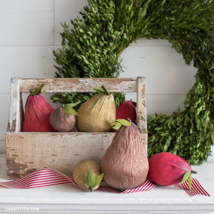 Easy Crepe Paper Pears - Lia Griffith