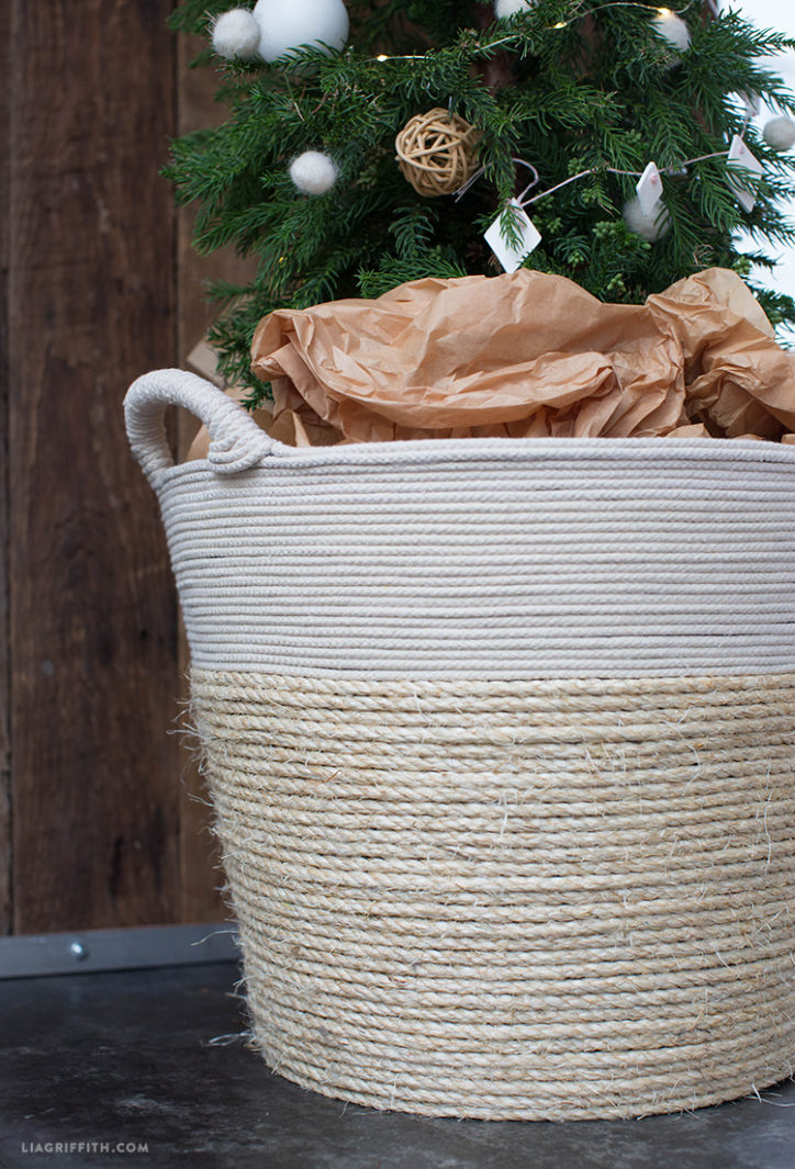 Rope Wrapped Tree Basket - Lia Griffith