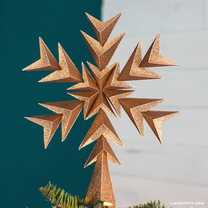 How to Make Your Own Glitter Paper Star Tree Topper - Lia Griffith