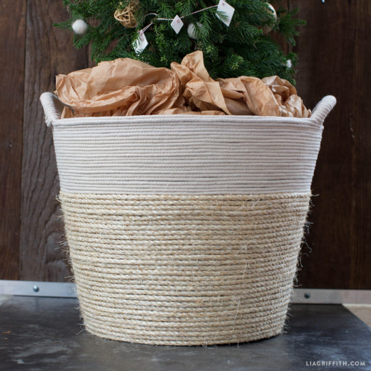 Rope Wrapped Tree Basket - Lia Griffith