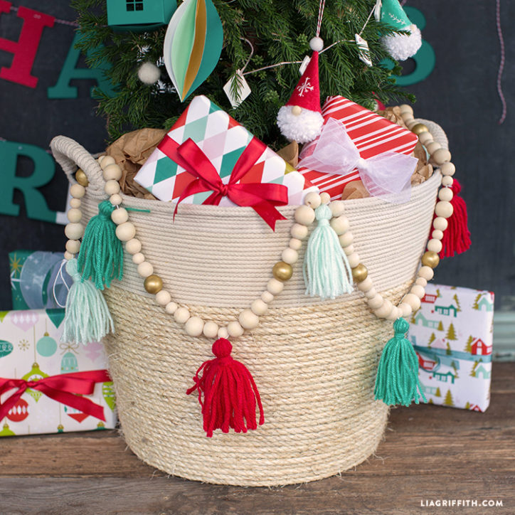 Rope Wrapped Tree Basket - Lia Griffith