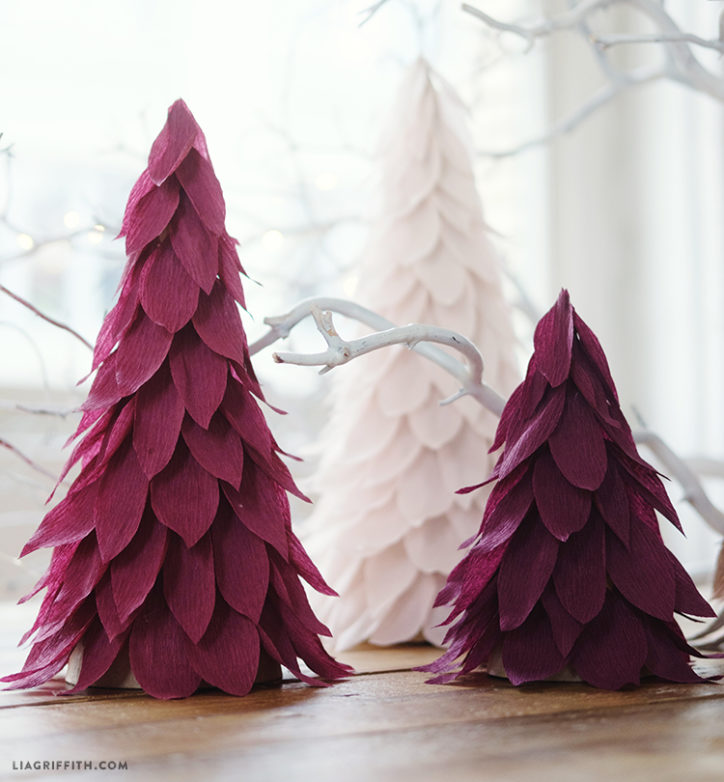Extra Fine Crepe Paper Christmas Tree Decorations - Lia Griffith