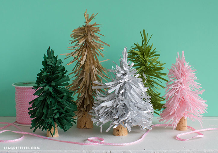 Fun and Easy DIY Bottle Brush Crepe Paper Trees - Lia Griffith