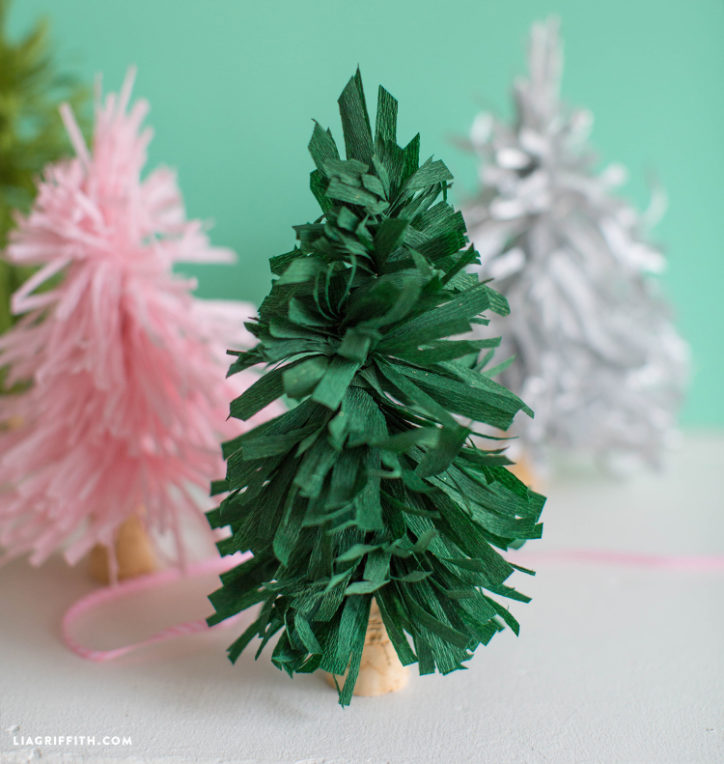 Fun and Easy DIY Bottle Brush Crepe Paper Trees - Lia Griffith
