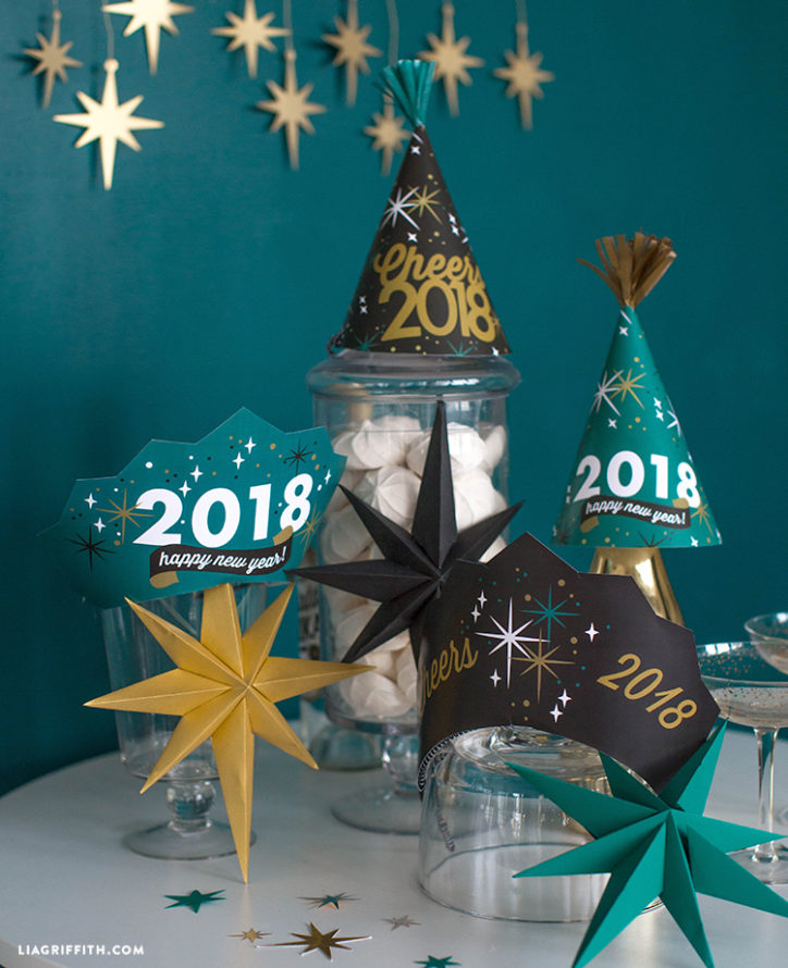 Easy DIY Printable New Year's Party Hats
