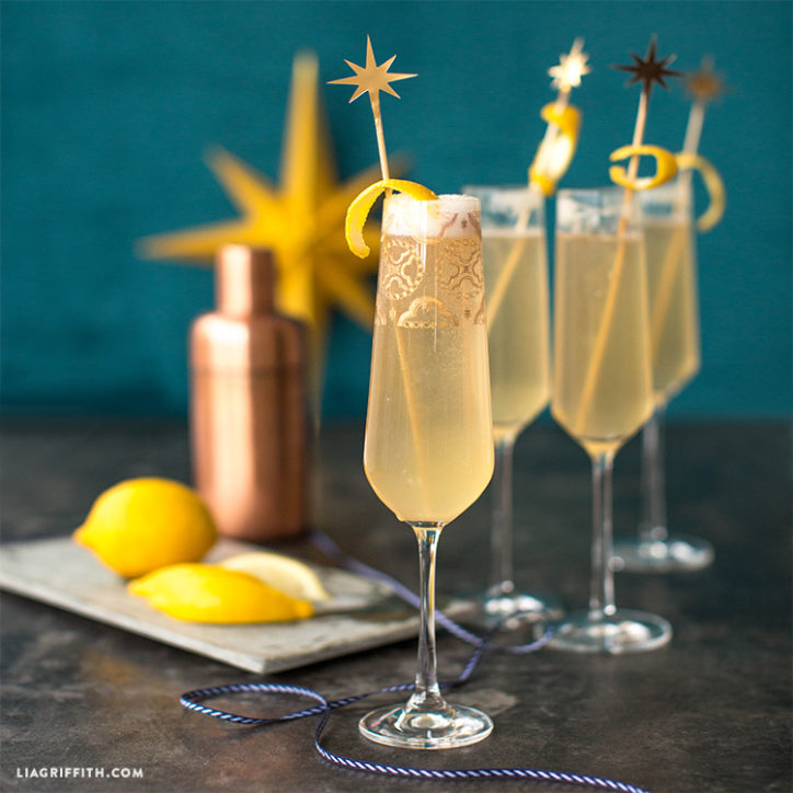 Mix Up a New Year's Champagne Cocktail with Pretty Star Stirrers