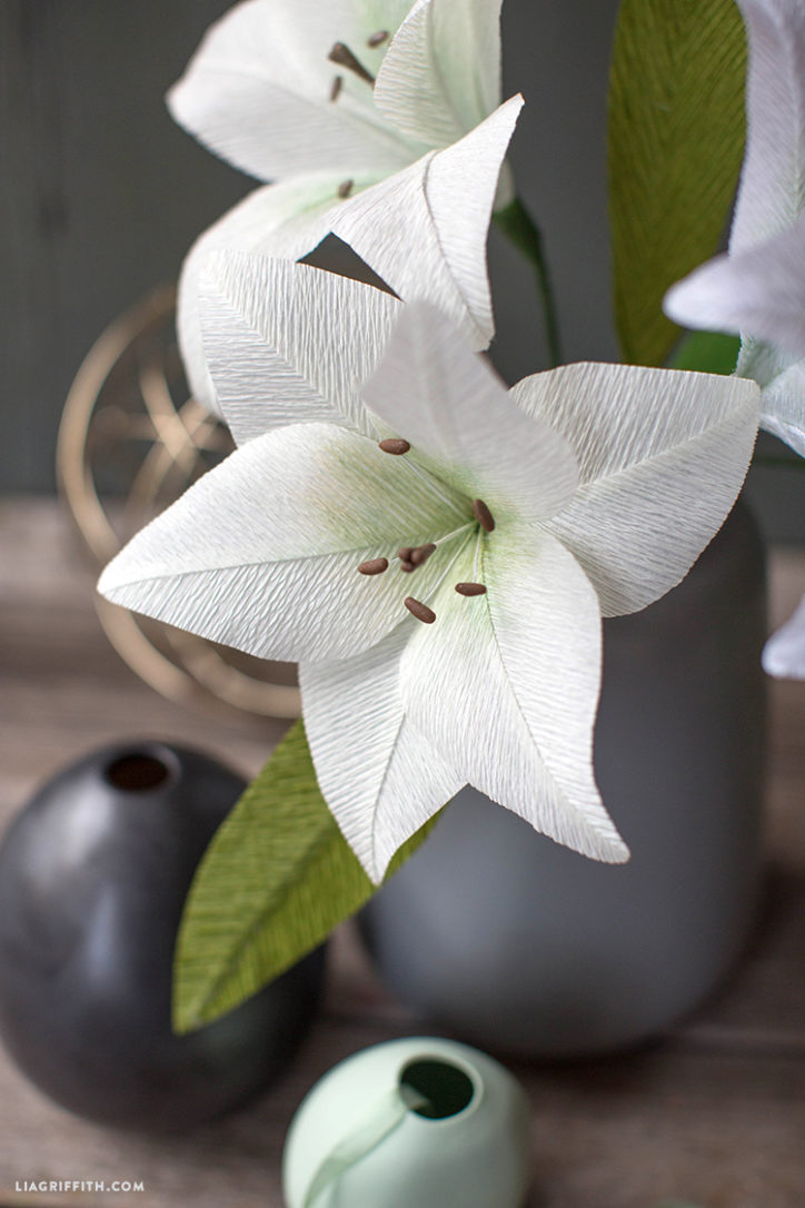 Create Pretty White Crepe Paper Lilies with our Simple DIY Tutorial
