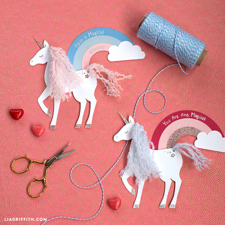 Make a set of simple DIY unicorn Valentine's tags