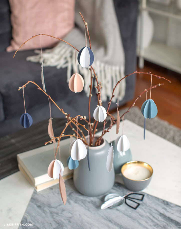 DIY 3D Paper Egg Ornaments for Your Easter Tree