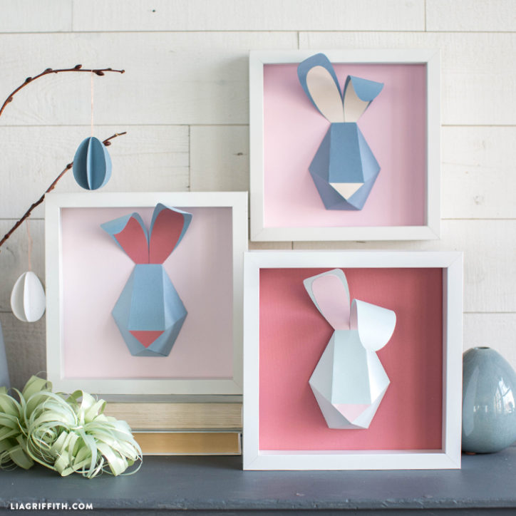 DIY 3D Bunny Artwork to Display in Your Home This Easter