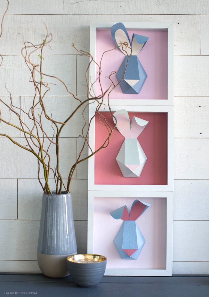 DIY 3D Bunny Artwork to Display in Your Home This Easter
