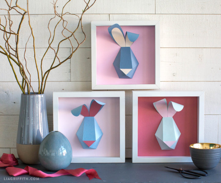 DIY 3D Bunny Artwork to Display in Your Home This Easter