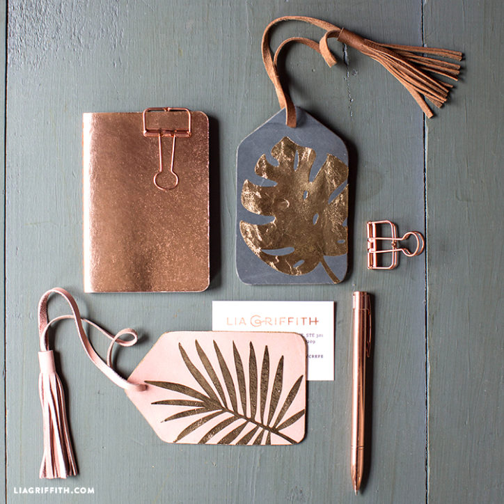 Easy DIY Foiled Tropical Luggage Tags for Your Next Trip