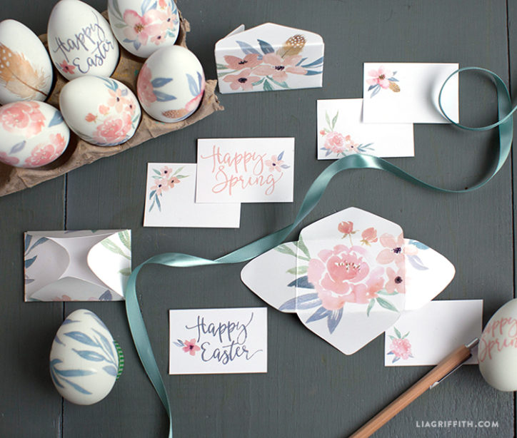 Download and Print Easy Watercolor Mini Easter Notes