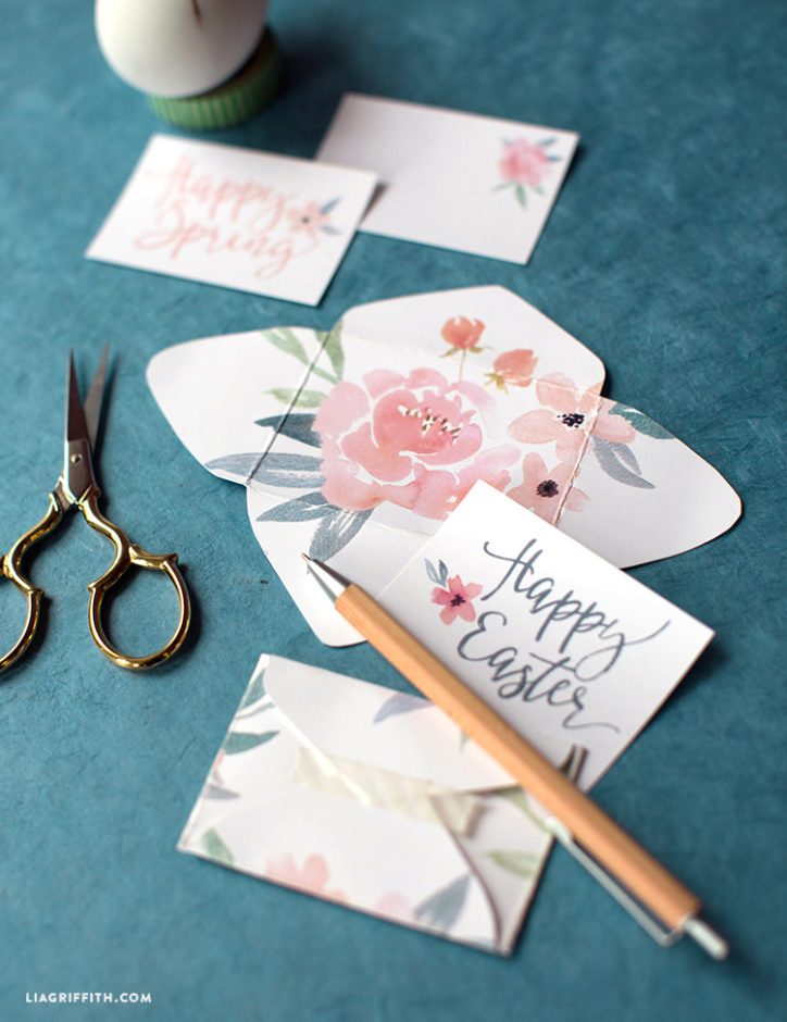 Download and Print Easy Watercolor Mini Easter Notes