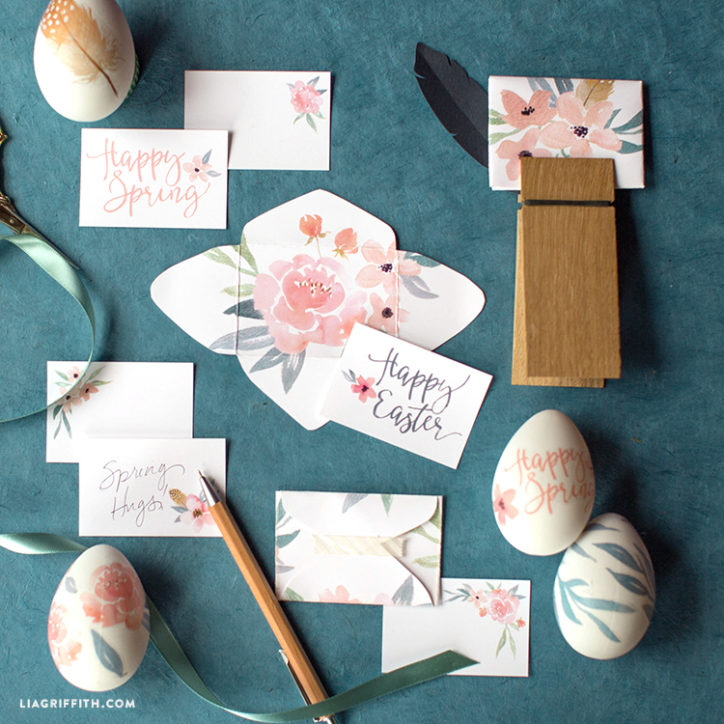 Download and Print Easy Watercolor Mini Easter Notes