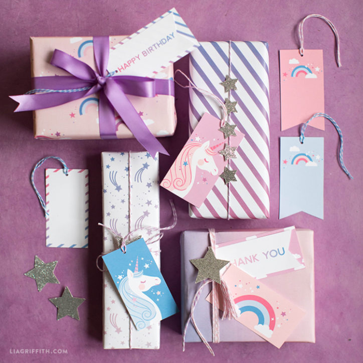 Download and print unicorn gift tags for your next clebration