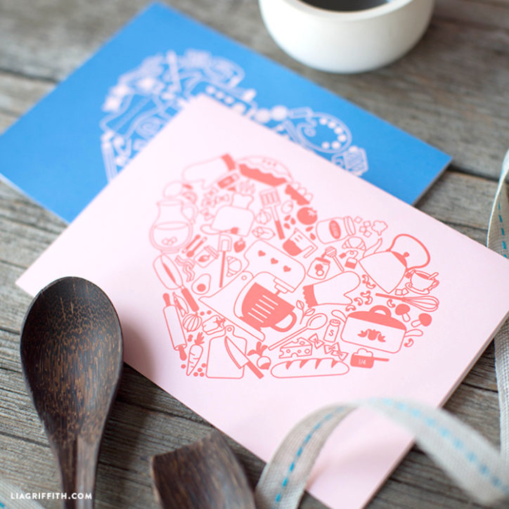 Download and Print a Cooking Love Printable Greeting Card