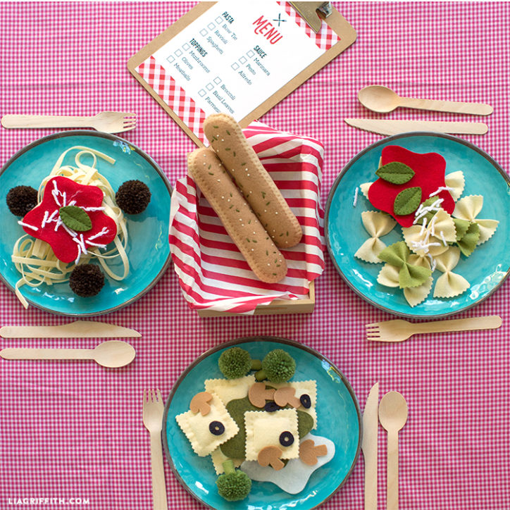 Create an Easy Felt Pasta Play Food Set for Your Kids