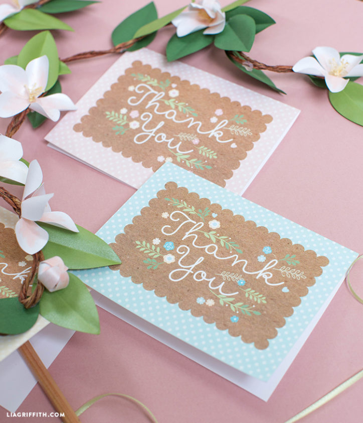 Download and Print Spring Blossom Thank You Notecards