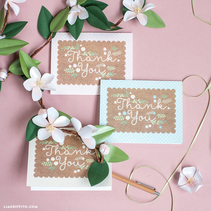 Download and Print Spring Blossom Thank You Notecards