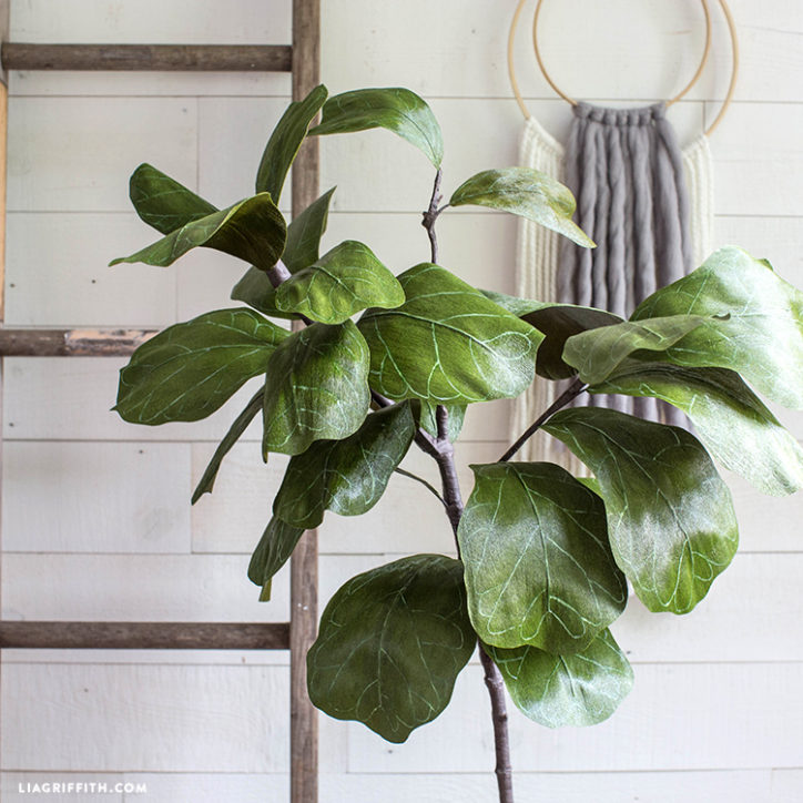 Make Your Own Realistic Crepe Paper Fiddle Leaf Tree