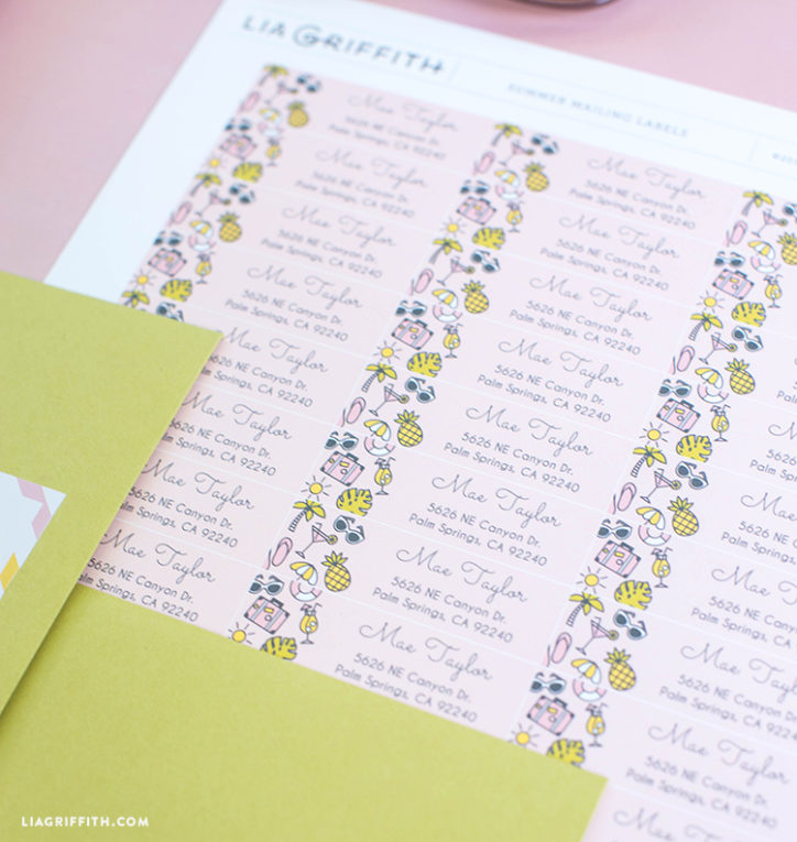Download and Print Cute Summertime Mailing Labels