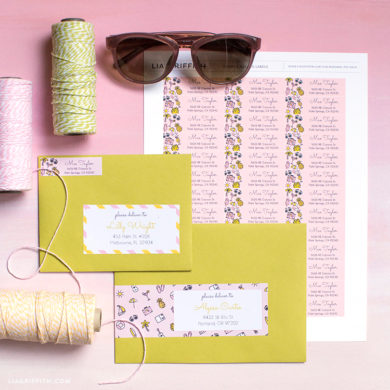 Download and Print Cute Summertime Mailing Labels