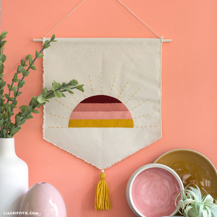 DIY Simple Embroidery Southwest Sunset Felt Banner