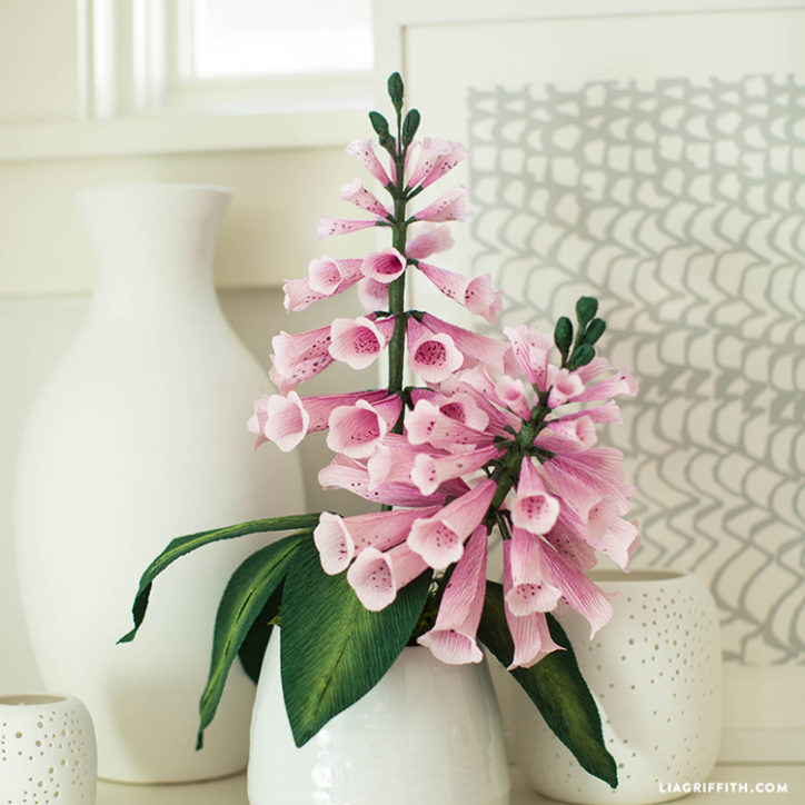 Crepe Paper Foxglove Flower Template & Tutorial - Lia Griffith