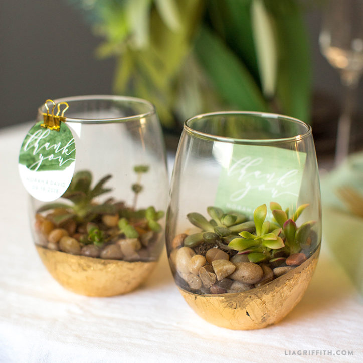 DIY Mini Terrarium Wedding Favors - Lia Griffith