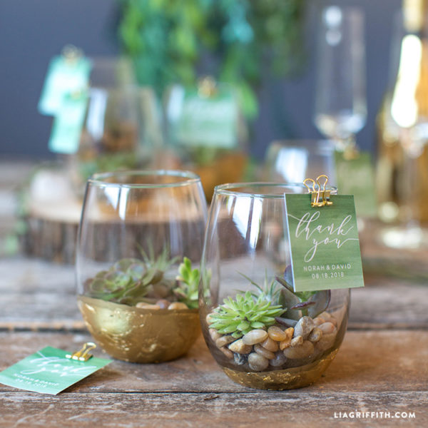 DIY Mini Terrarium Wedding Favors - Lia Griffith