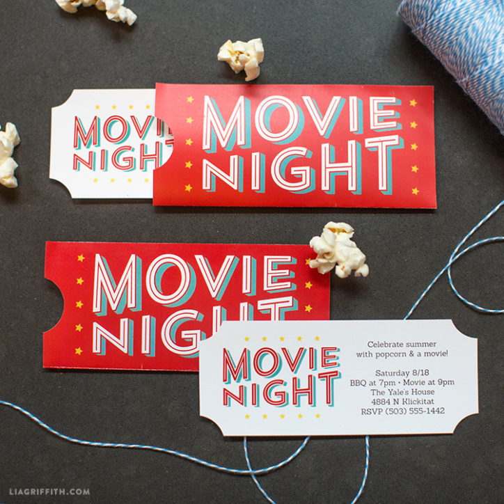 Free Printable Invitations for Your Next Outdoor Movie Night!