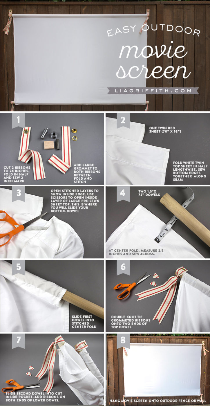 Easy DIY Outdoor Movie Screen - Lia Griffith