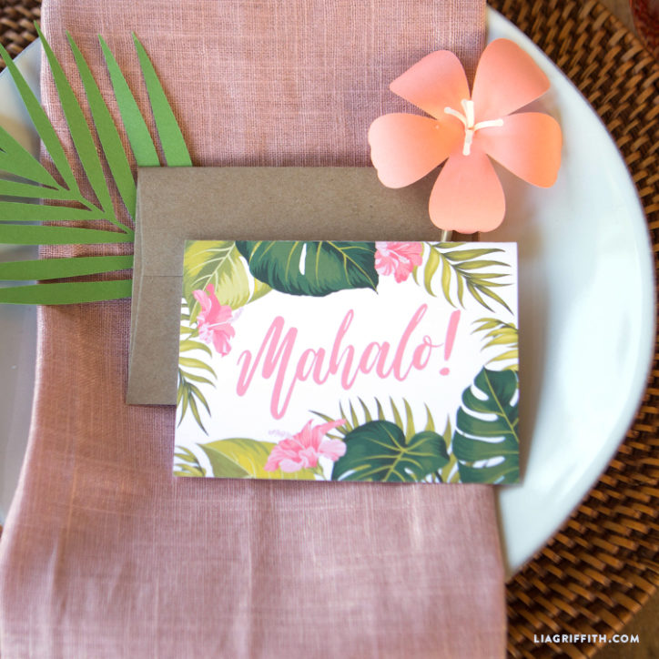 Say "Mahalo" with These Tropical Party Printable Thank You Cards!