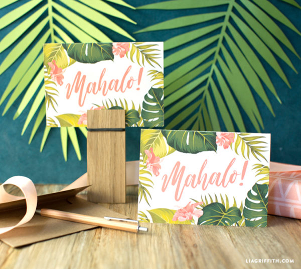 Say "Mahalo" with These Tropical Party Printable Thank You Cards!