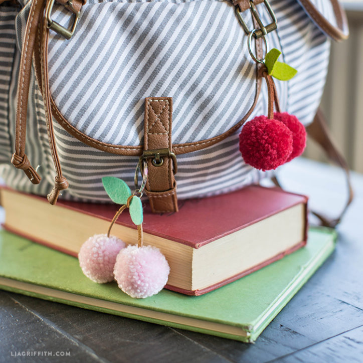 DIY Tutorial: Cherry Pom-Pom Keychains - Lia Griffith