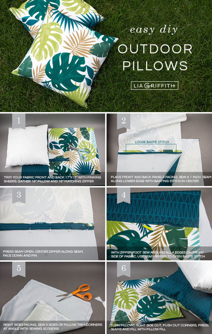 Make Your Own Tropical Outdoor Pillows - Lia Griffith