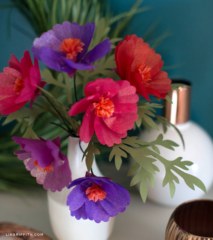 Making Tissue Paper Cosmos Flowers - Lia Griffith