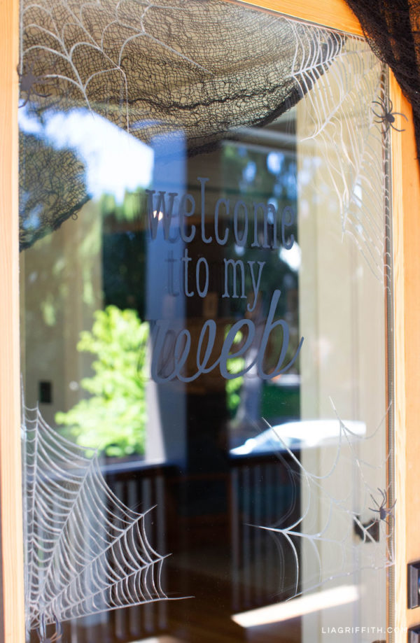 Spiderweb Window Clings for Halloween - Lia Griffith