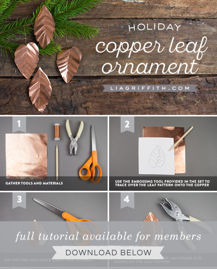 Copper Leaf Ornaments - Lia Griffith