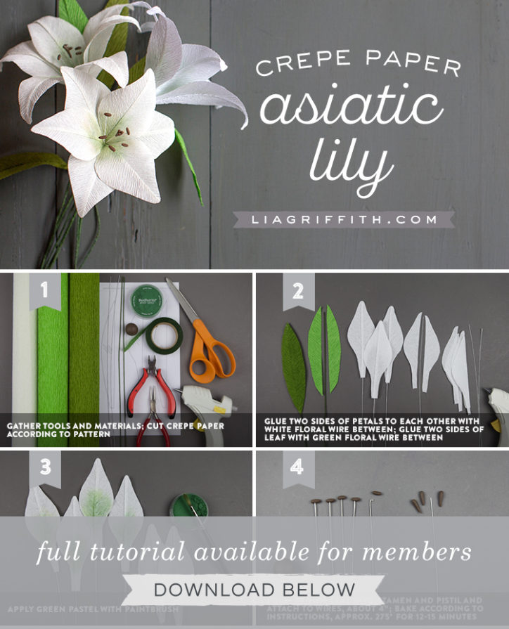 Create Pretty White Crepe Paper Lilies with our Simple DIY Tutorial